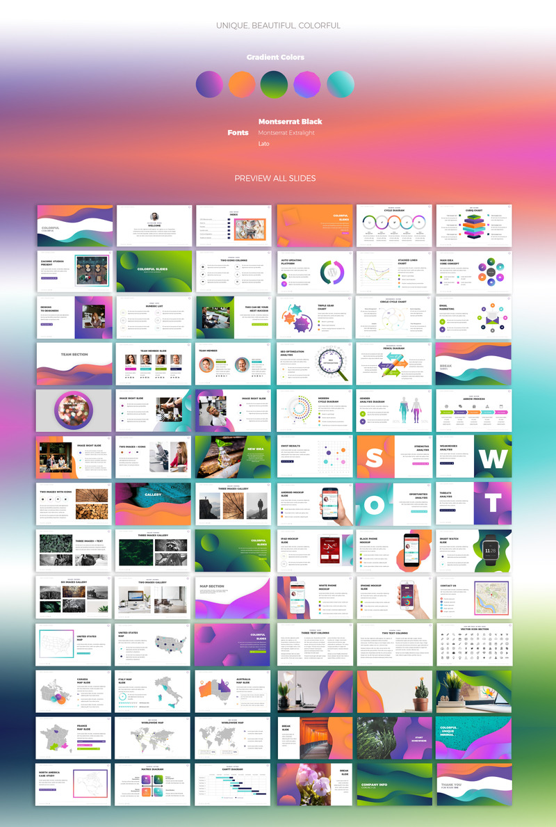 Colorful Powerpoint Template 67853 Templatemonster